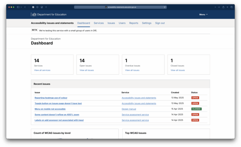 How we’re providing real-time accessibility statements and issue management – DfE Digital, Data ...